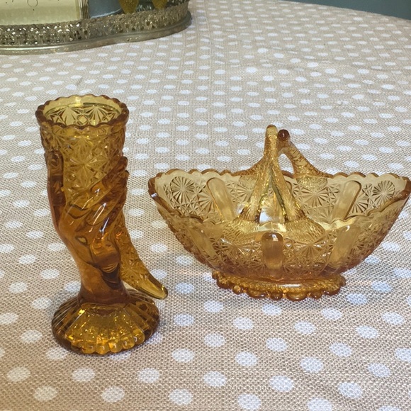 Fenton | Accents | Fenton Stars And Buttons Basket And Vase | Poshmark